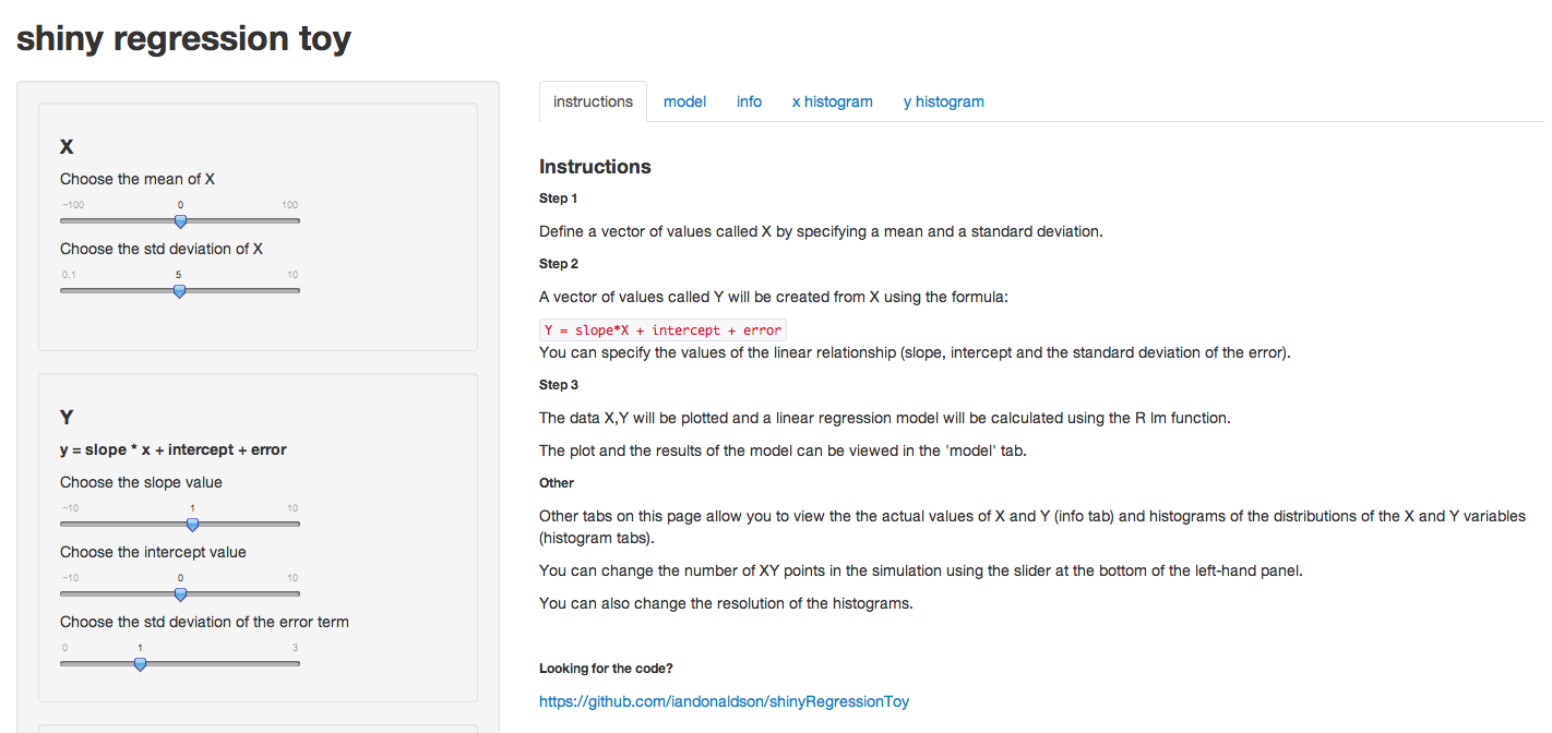 Shiny Regression Toy